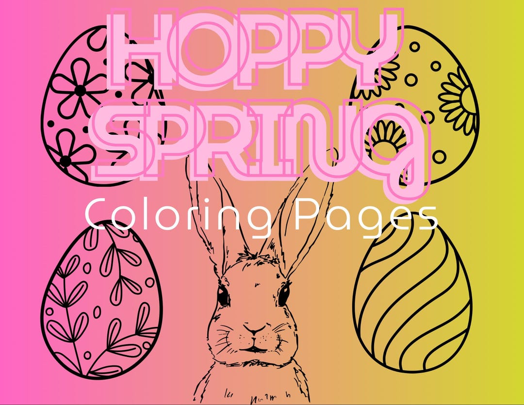 11 Spring & Easter Fun Printable Coloring Pages Bundle - Instant ...
