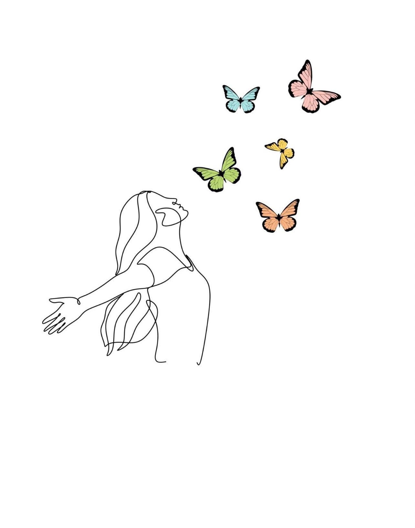 Beautiful Butterfly Line Art PNG - Etsy