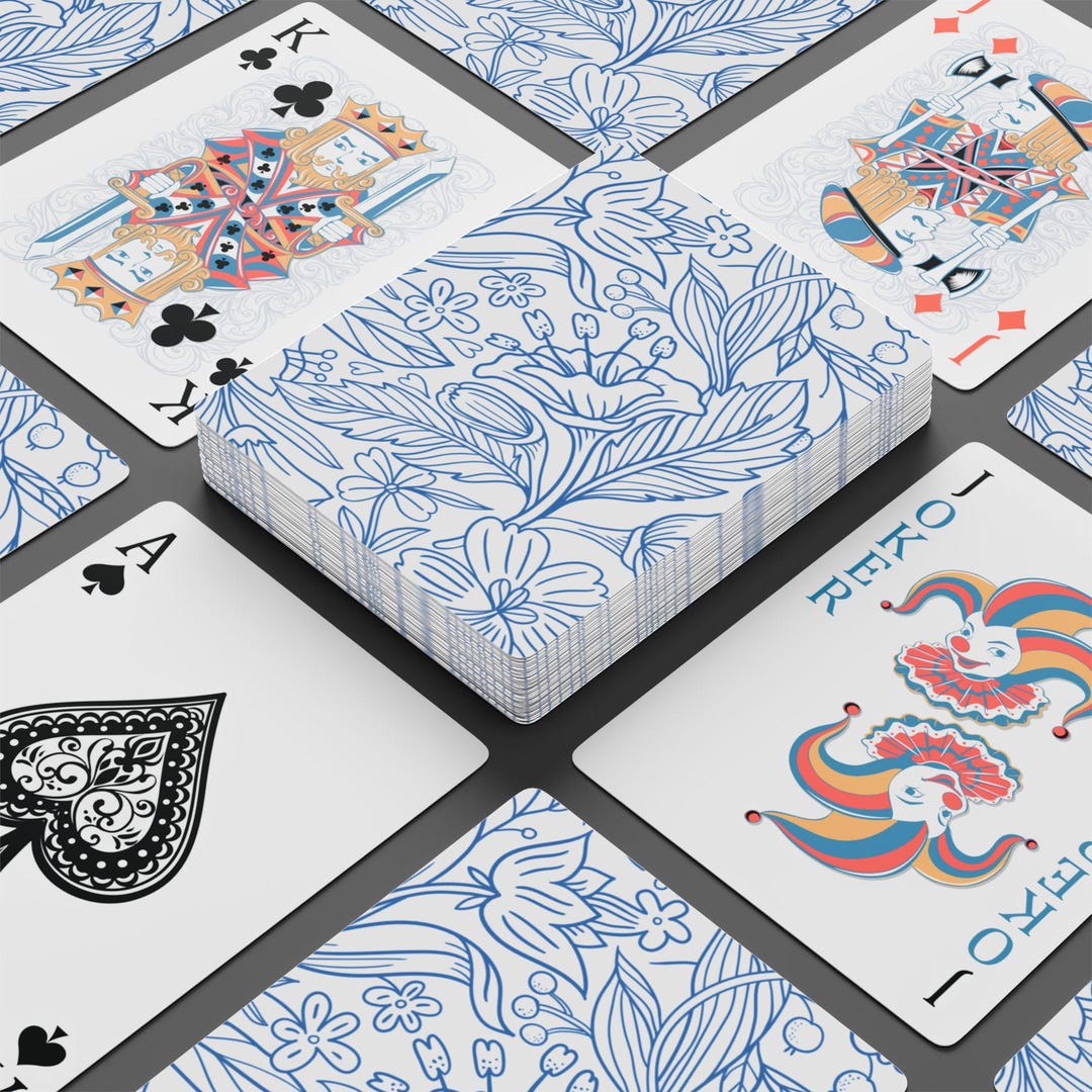 Floral Playing Cards Set, Decorative Poker Cards for Game Night, Unique ...