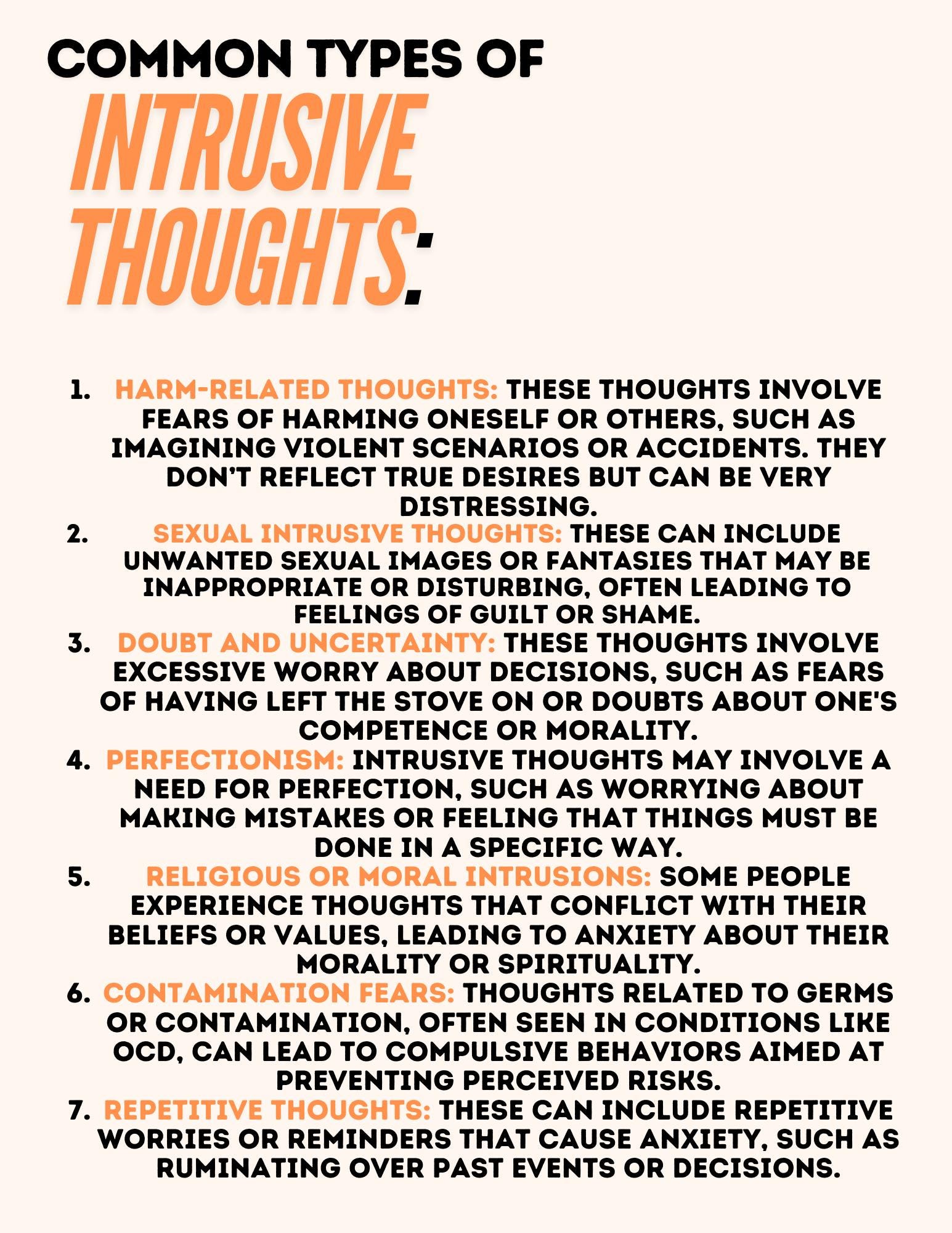 15-page Printable PDF: Understanding Intrusive Thoughts, Common Triggers, and Effective Coping ...