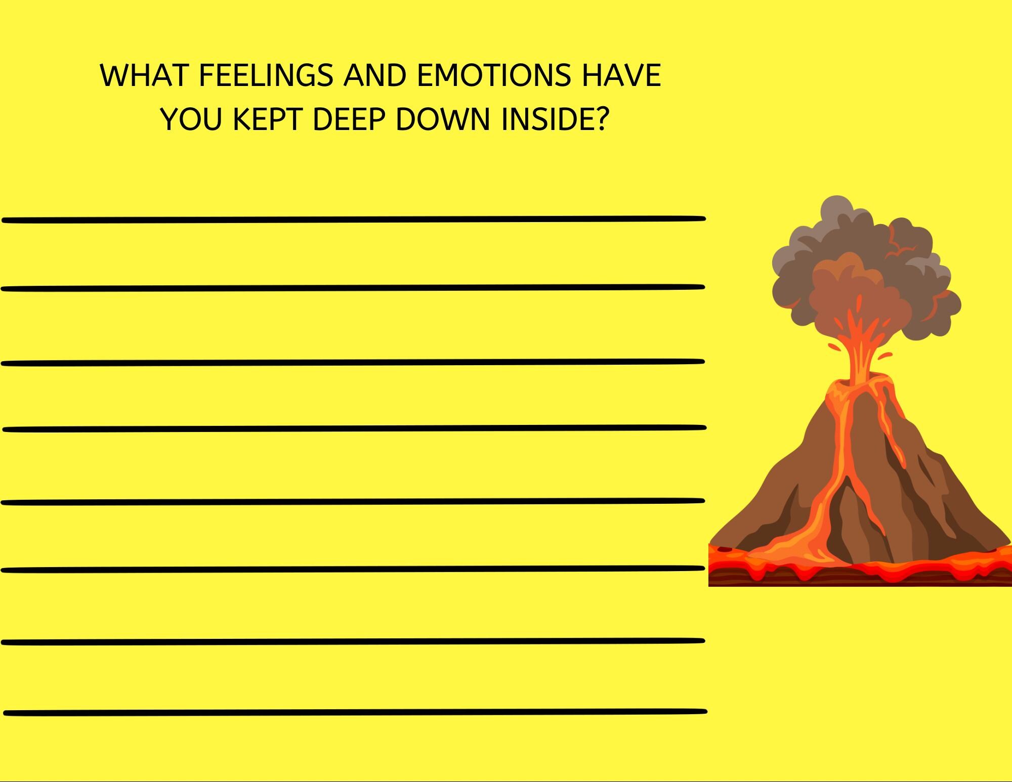 Printable Volcano Emotions Worksheet - Emotional Well-being & Self ...