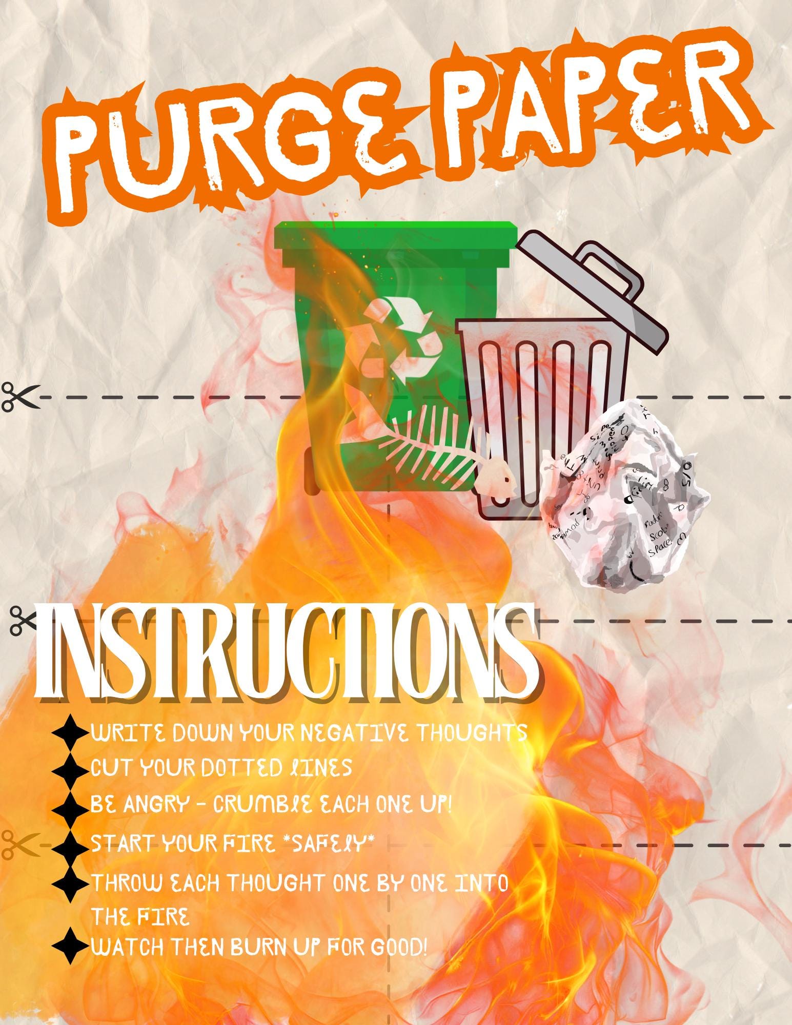 Inner Child Release Purge Paper Game for Adults Trash Talk With a TWIST ...