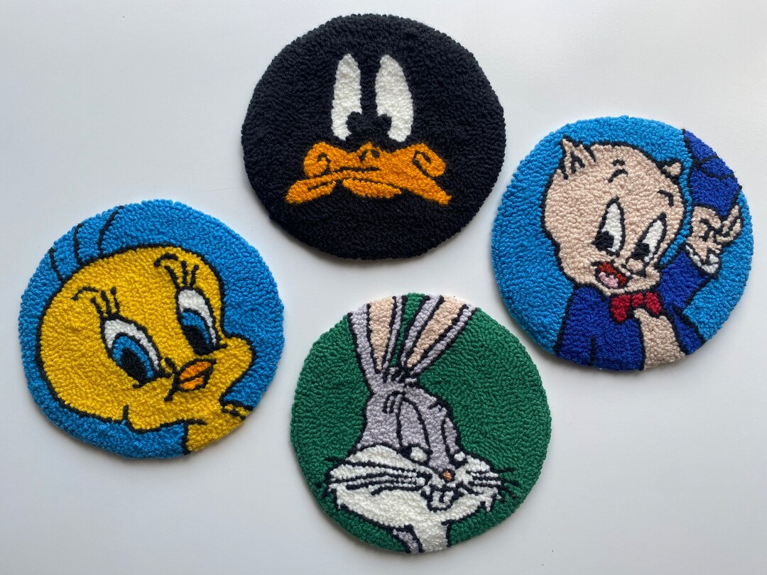Looney Tunes Coasters Punch Needle Cartoon Coasters Bugs - Etsy