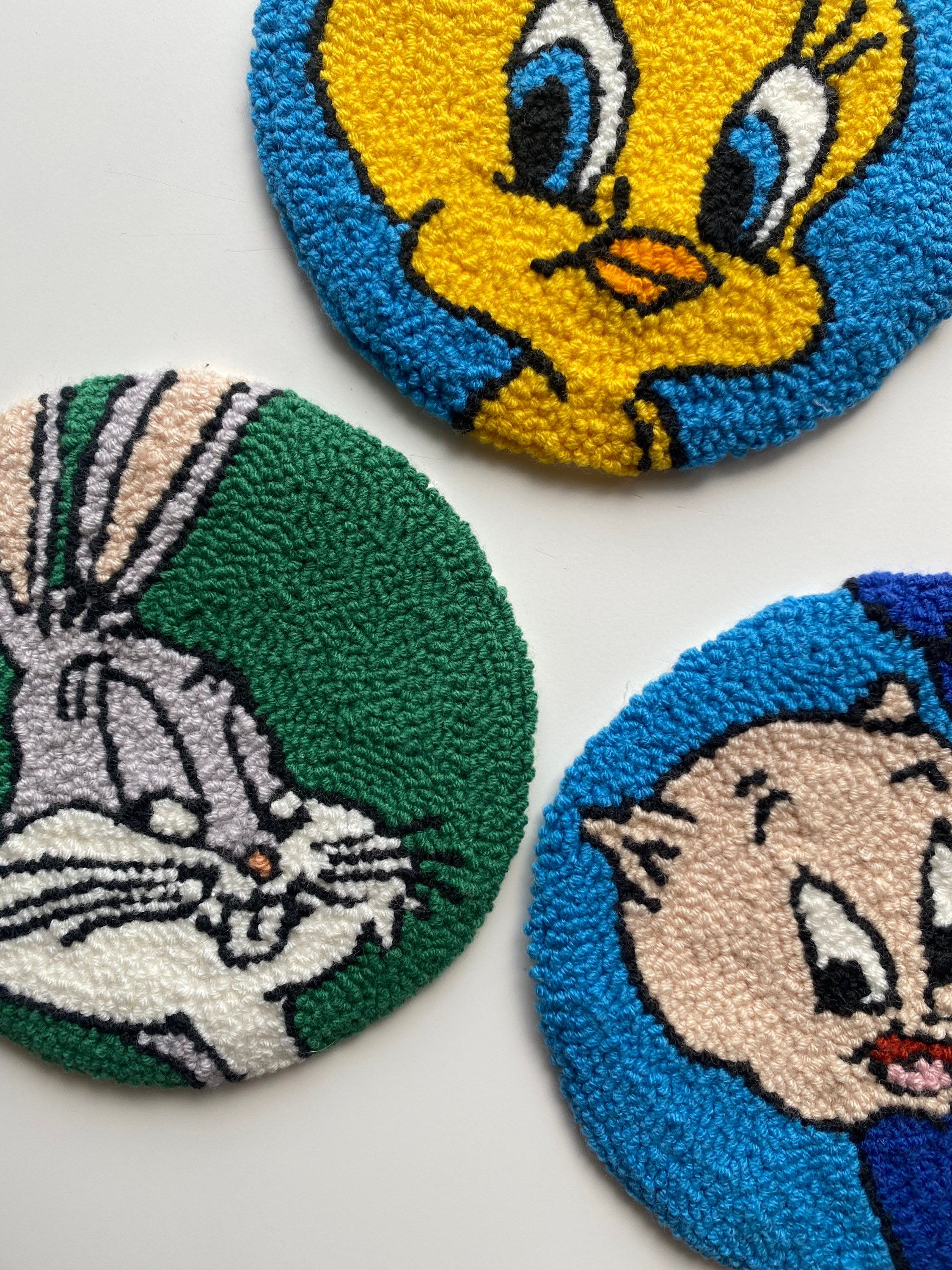 Looney Tunes Coasters Punch Needle Cartoon Coasters Bugs - Etsy