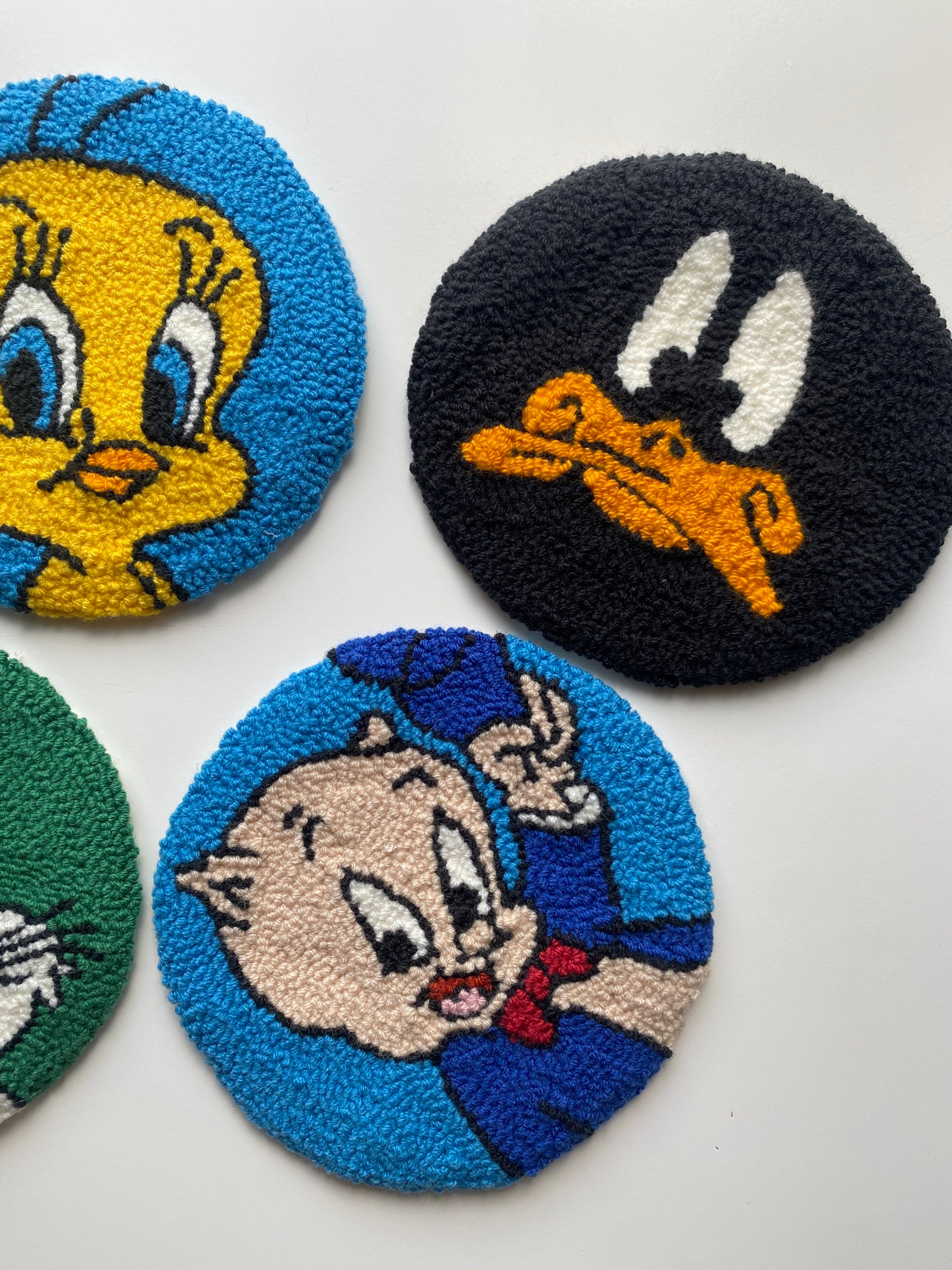 Looney Tunes Coasters Punch Needle Cartoon Coasters Bugs - Etsy