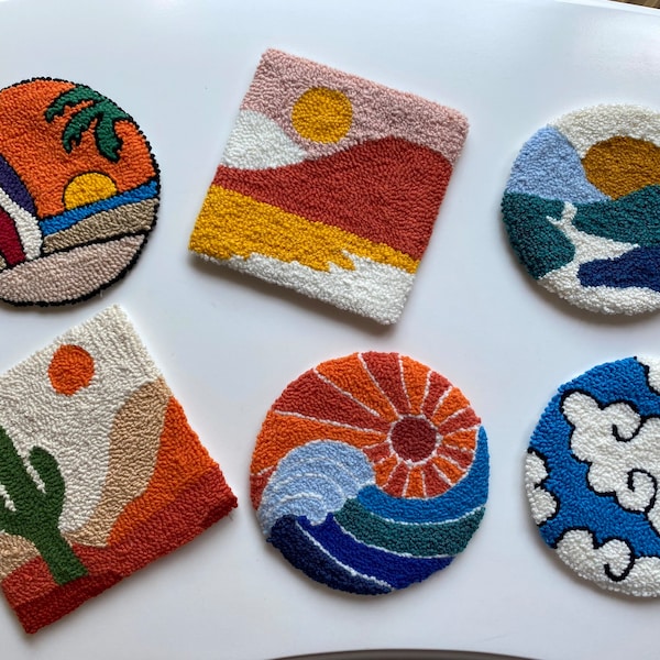 Punch Needle Coaster - Etsy