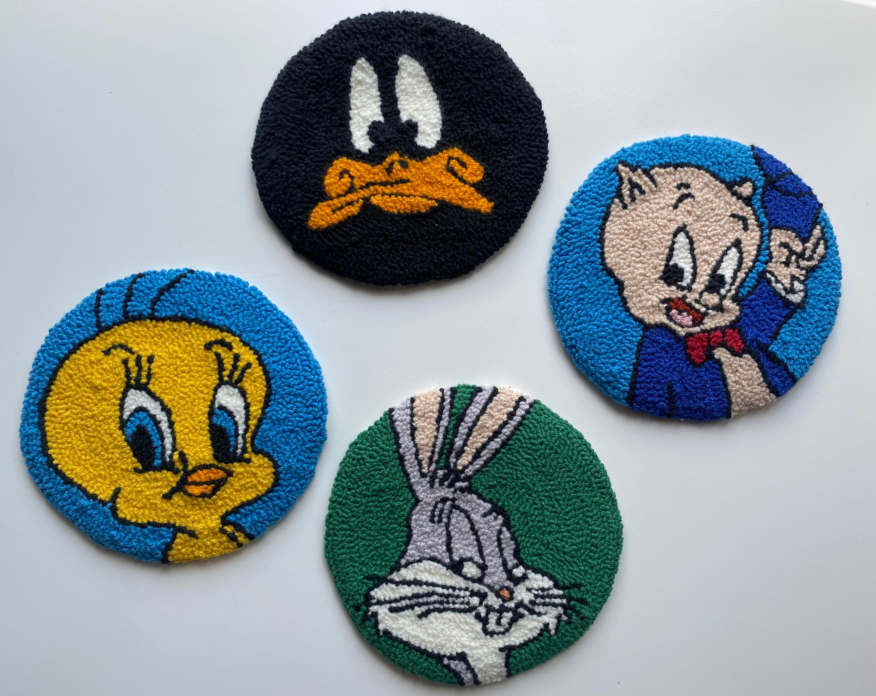 Looney Tunes Coasters Punch Needle Cartoon Coasters Bugs - Etsy