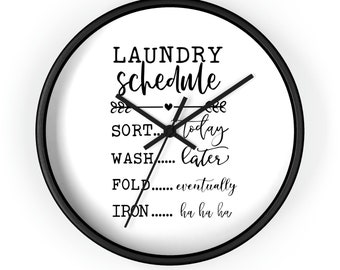 Farmhouse Laundry Room Clock. Wall Decor. Wash. Dry. Fold. - Etsy