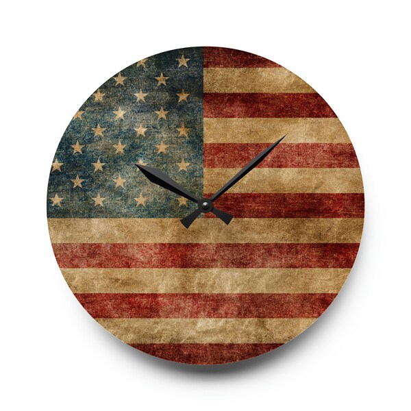 American Flag Clock - Etsy