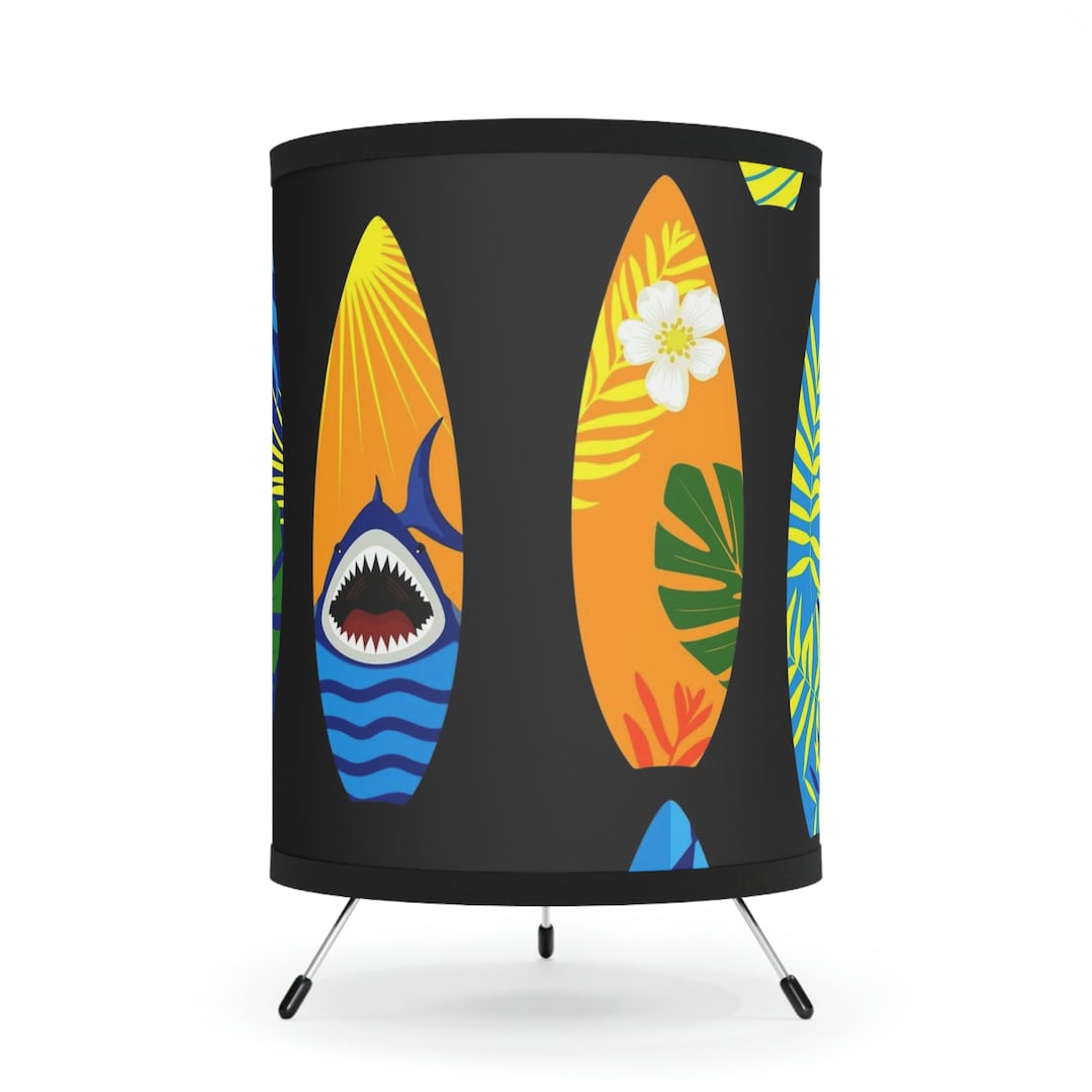 Surf Boards, Tripod Lamp With High-res Printed Shade, USCA Plug - Etsy