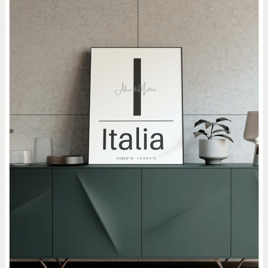 Personalized Poster Name of Country or City With Geographical Location ...