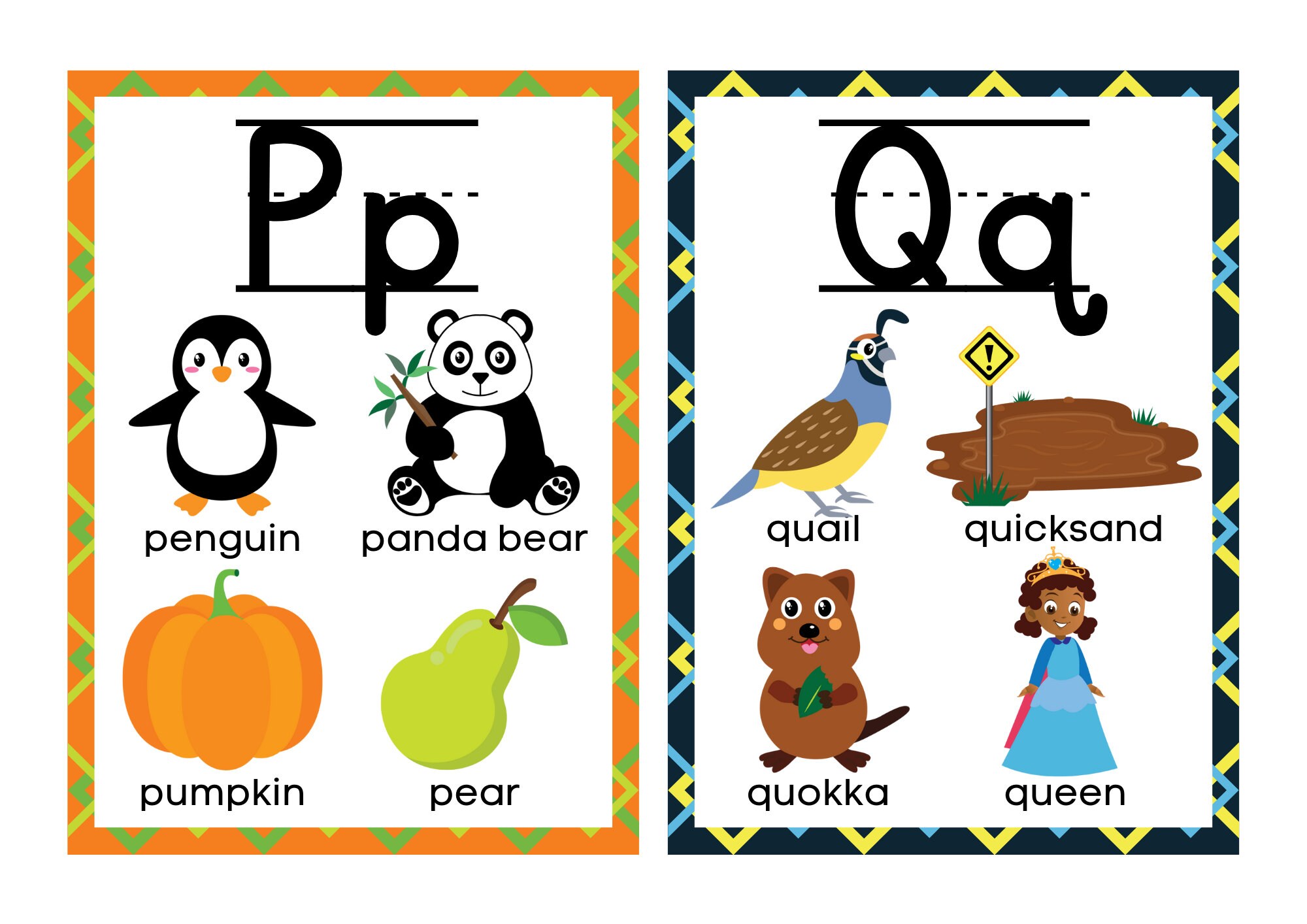 ESL or ELA Alphabet Flashcards Letters H-Q Flip Book for Kids - Etsy