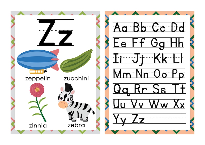 ESL or ELA Alphabet Flashcards Letters R-Z Flip Book for Kids - Etsy