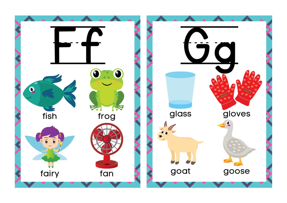 Printable ESL or ELA Alphabet Flashcards Letters A-G Flip Book - Etsy