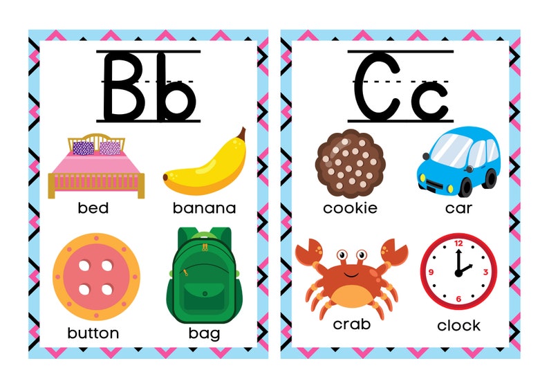 Printable ESL or ELA Alphabet Flashcards Letters A-G Flip Book - Etsy