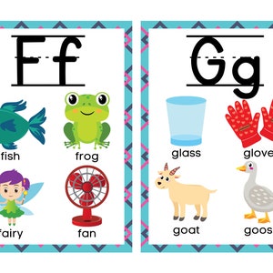 Printable ESL or ELA Alphabet Flashcards Letters A-G Flip Book - Etsy