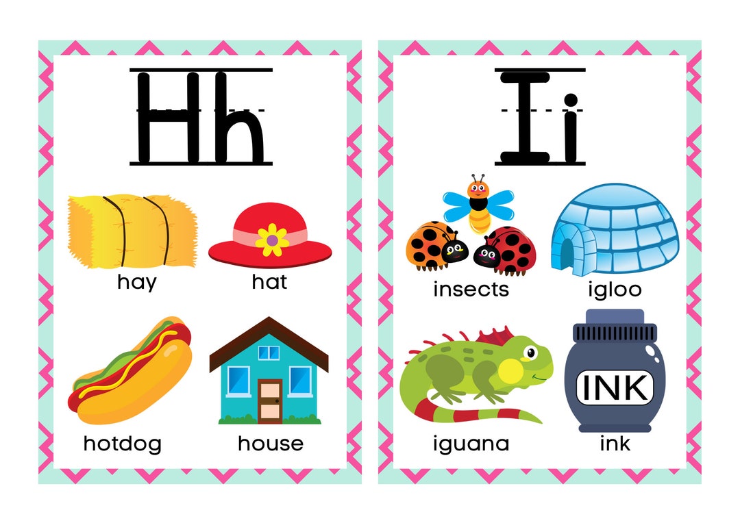 ESL or ELA Alphabet Flashcards Letters H-Q Flip Book for Kids - Etsy