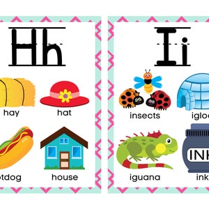 ESL or ELA Alphabet Flashcards Letters H-Q Flip Book for Kids - Etsy