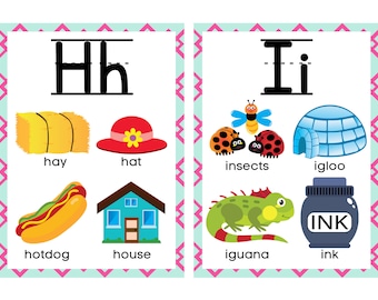 Printable ESL or ELA Alphabet Flashcards Letters A-G Flip Book - Etsy