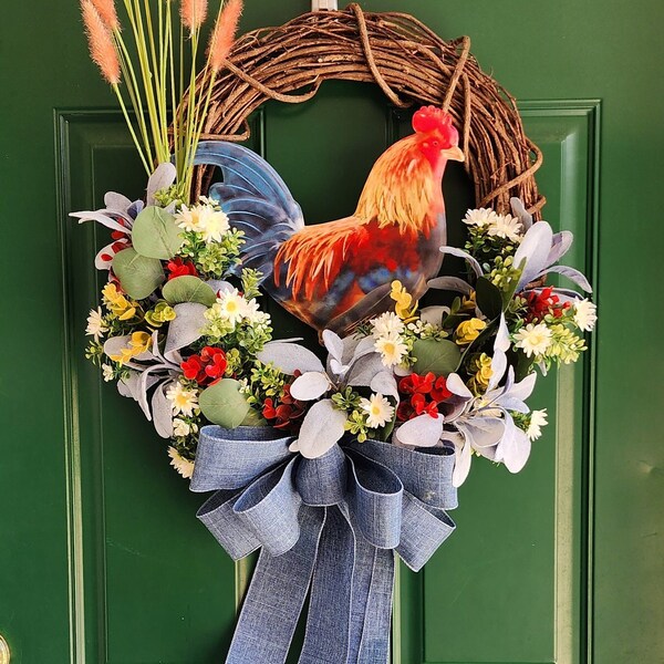 Rooster Wreath - Etsy