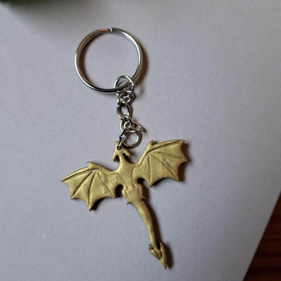 Handmade Flying Dragon Keychain: Polymer Clay Fantasy Gift - Etsy