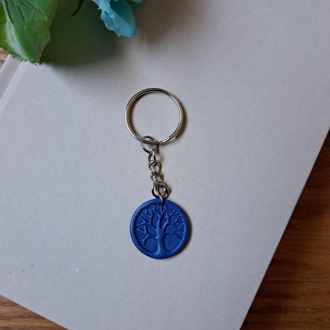 Handmade Polymer Clay Tree of Life Keychain - Etsy