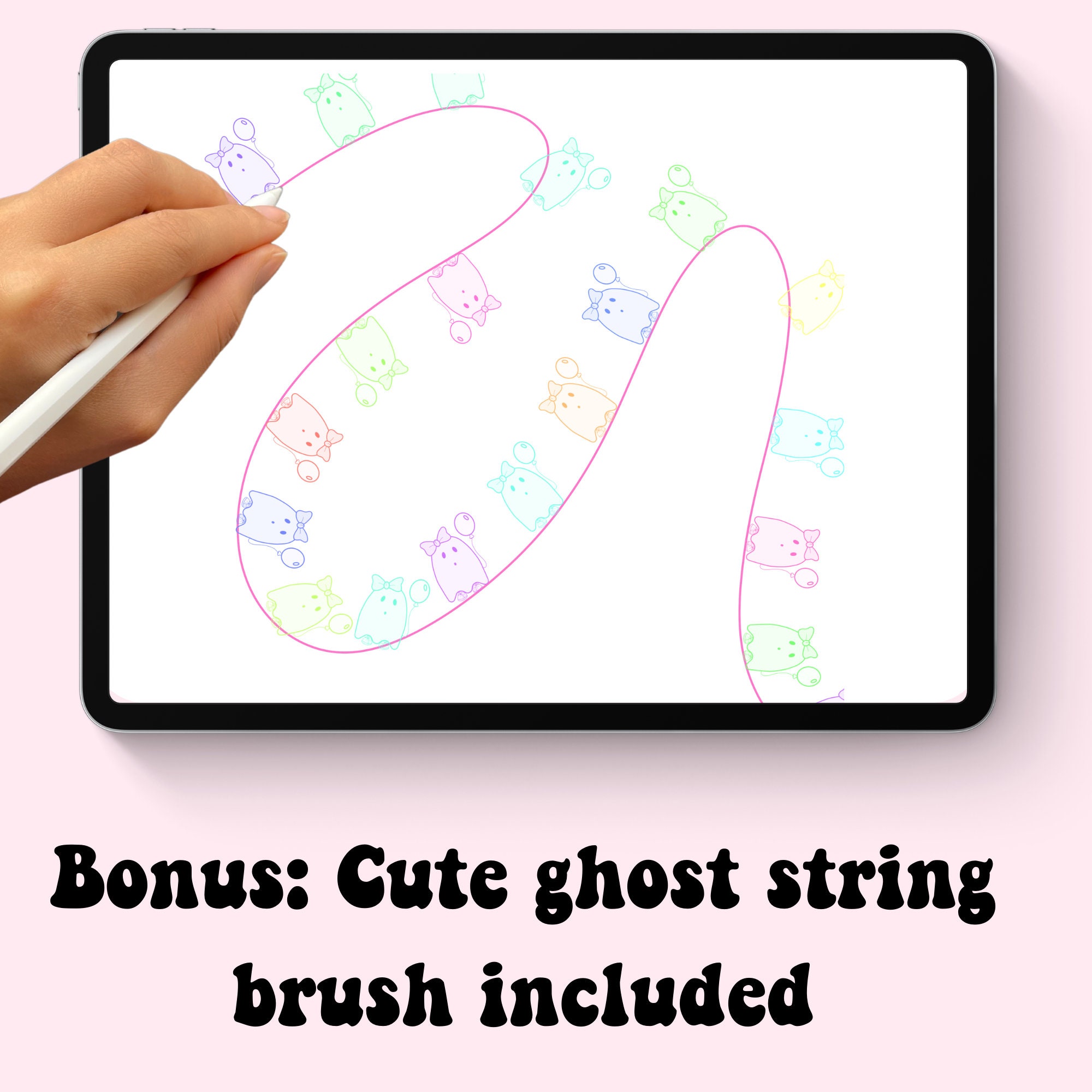 Procreate Stamp Brushes Kit, Girly Ghosts, Flowers, Bows, Customize ...