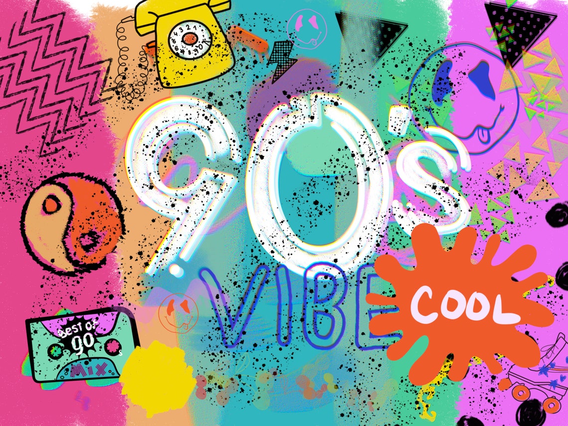 90s Procreate Brushes Stamp Set Shadow Brushes Neon Brush 90s Doodles ...