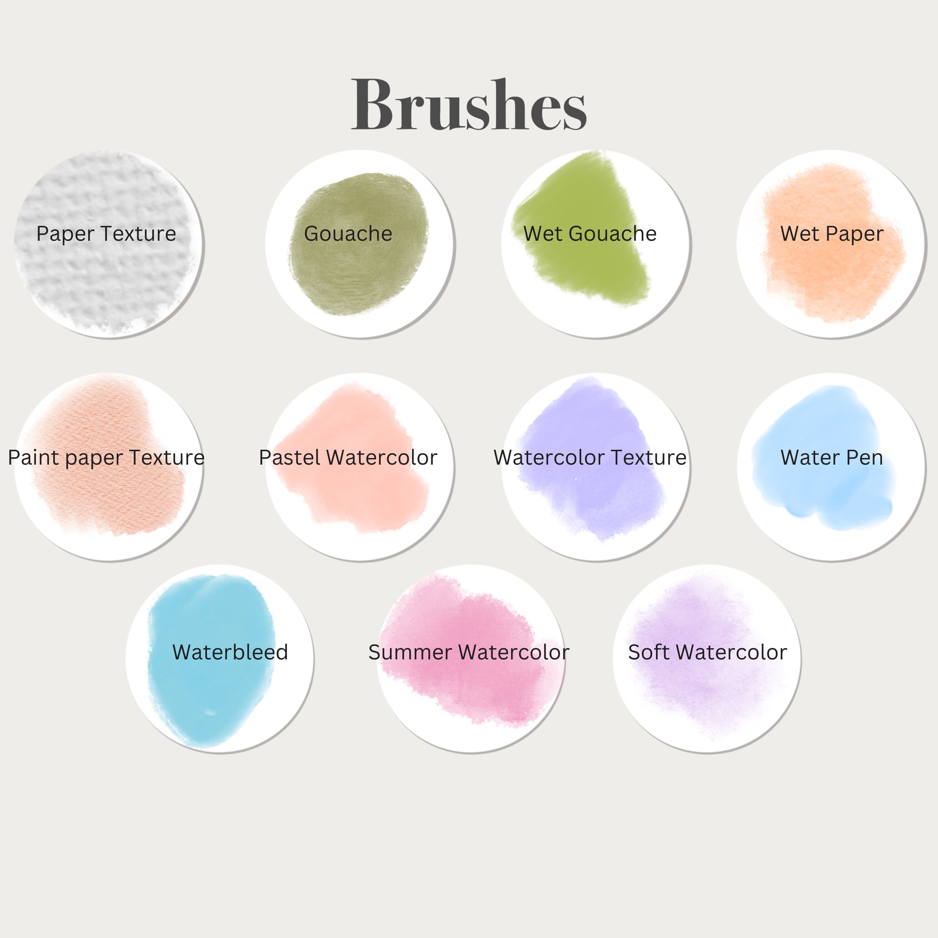 Procreate Watercolor Brush Kit, Procreate Brush Set, Realistic ...