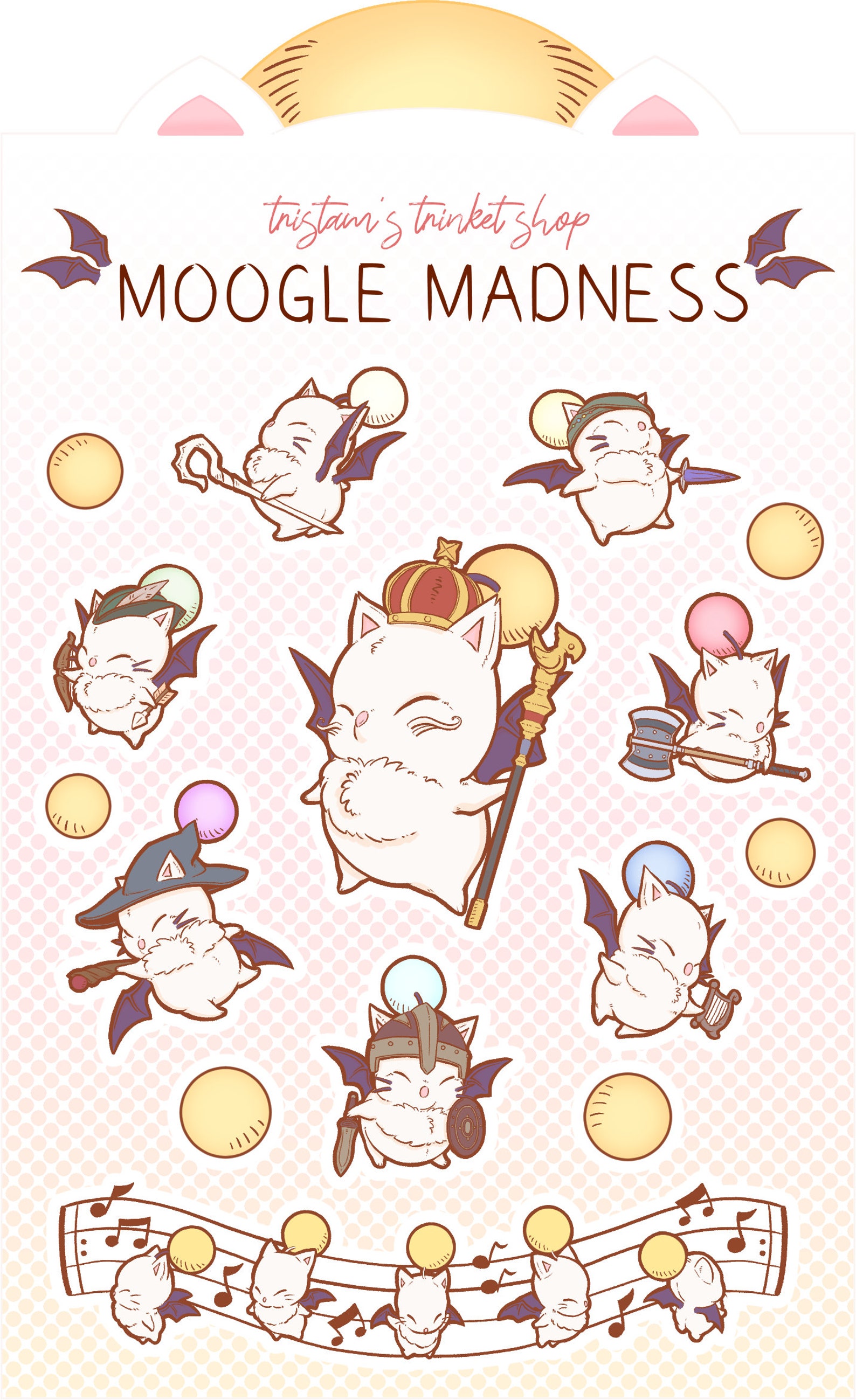 FFXIV Moogle Madness Sticker Sheet - Good King Moggle Mog XII - Etsy