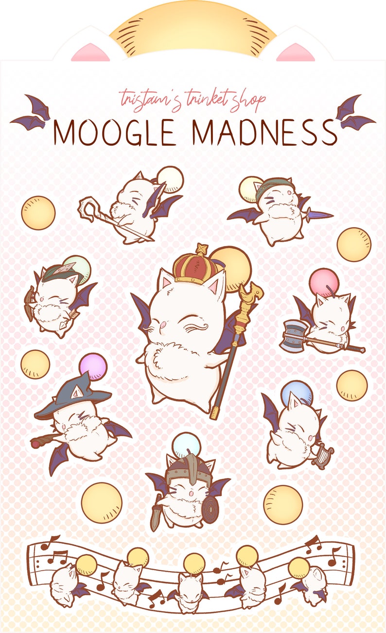 FFXIV Moogle Madness Sticker Sheet - Good King Moggle Mog XII - Etsy