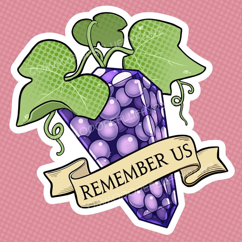 Remember Us Squapes Sticker - FFXIV - Square Polygon Grapes Funny Meme ...
