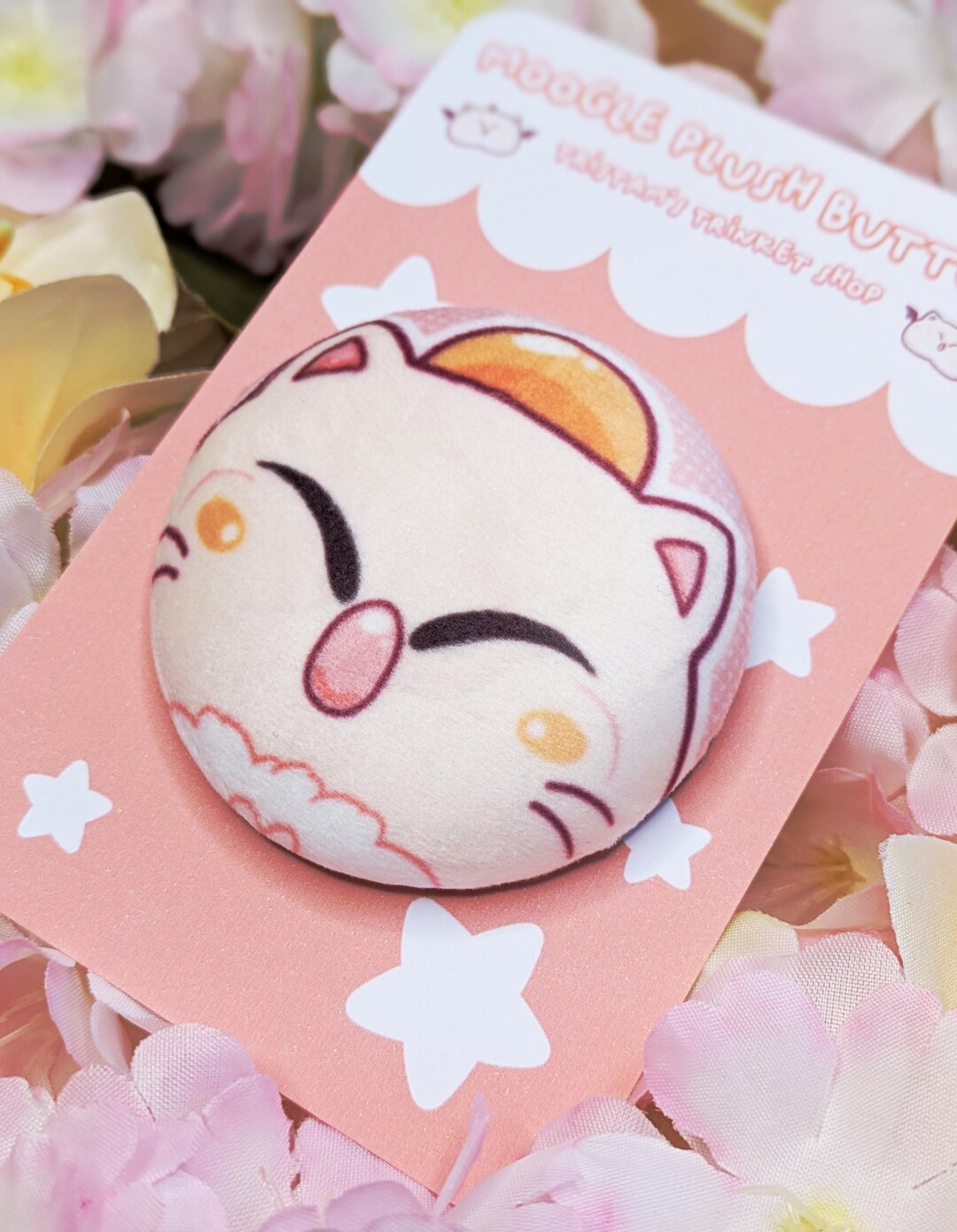 Moogle Plush Button Badge Pin - Kupo Cute! - Fidget - Sensory - Etsy