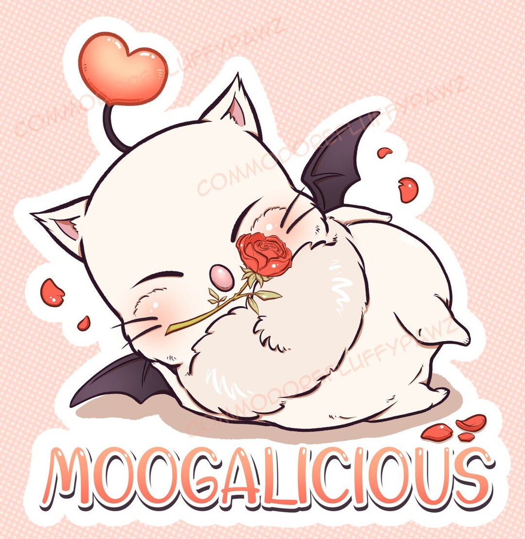Valentine Moogle Sticker FFXIV Vinyl Sparkly Laminated Sticker - Etsy