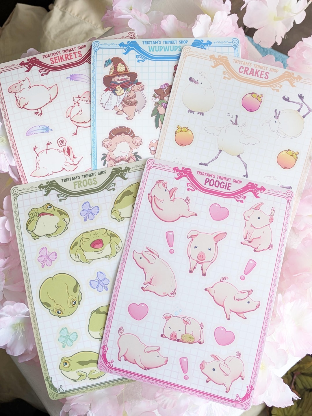 MHW Bundle of 5 Sticker Sheets - Crake Frog Poogie Seikret Wudwud ...