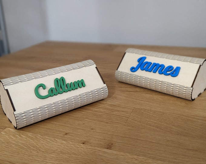 Personalized 3D Printed Name Plate in Laser Cut Wood - Etsy