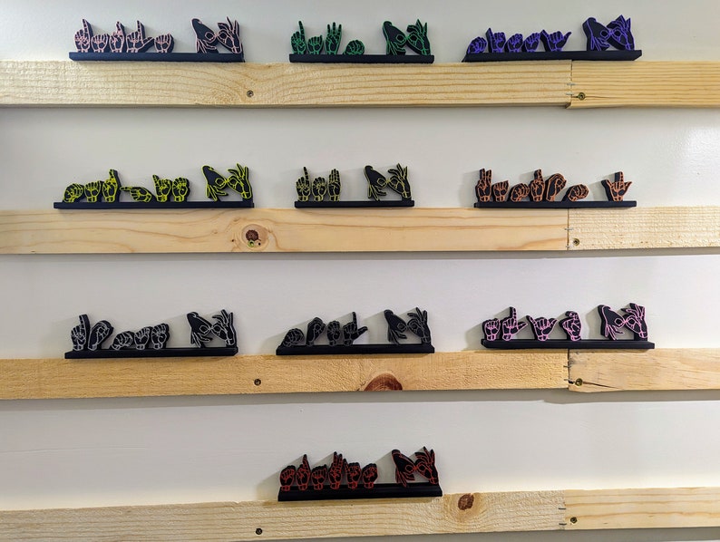 Personalized 3D Printed Desk Name Plate American Sign Langage (ASL) - Etsy