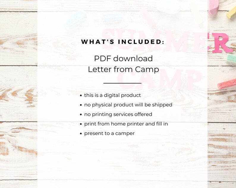 Letter From Camp Printable | Summer Camp Letter | Letter Template ...