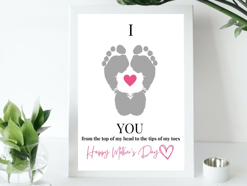Mothers Day Footprint Art Perfect for a First Time Mom Gift and for ...