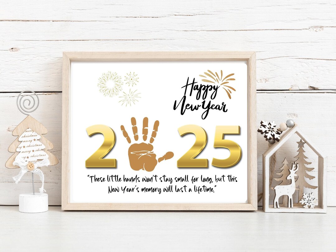2025 New Years Handprint Art Poem for Preschool and Daycare, Toddlers ...