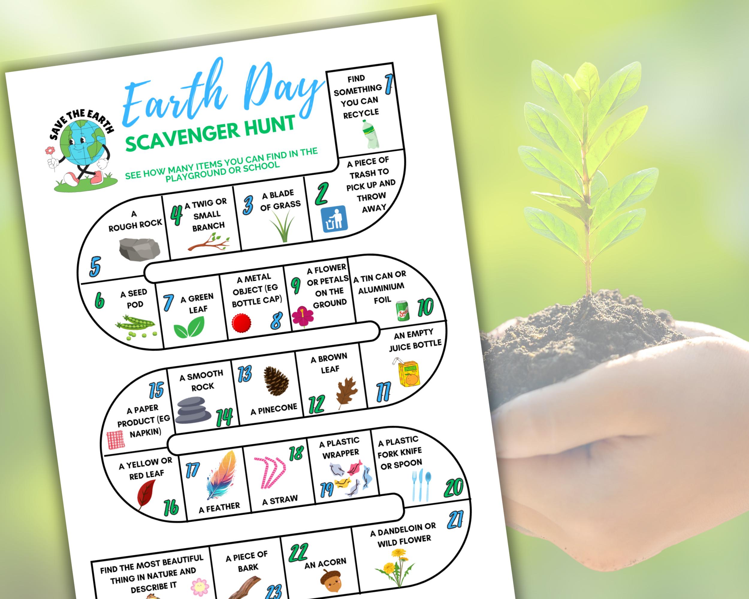 Earth Day Scavenger Hunt Printable | Playground Treasure Hunt | Kids ...