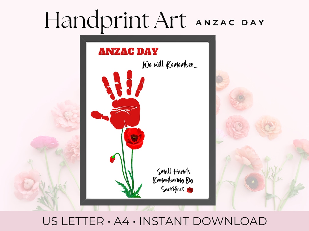 ANZAC Day Handprint Craft for Preschool and Daycare, Lest We Forget ...