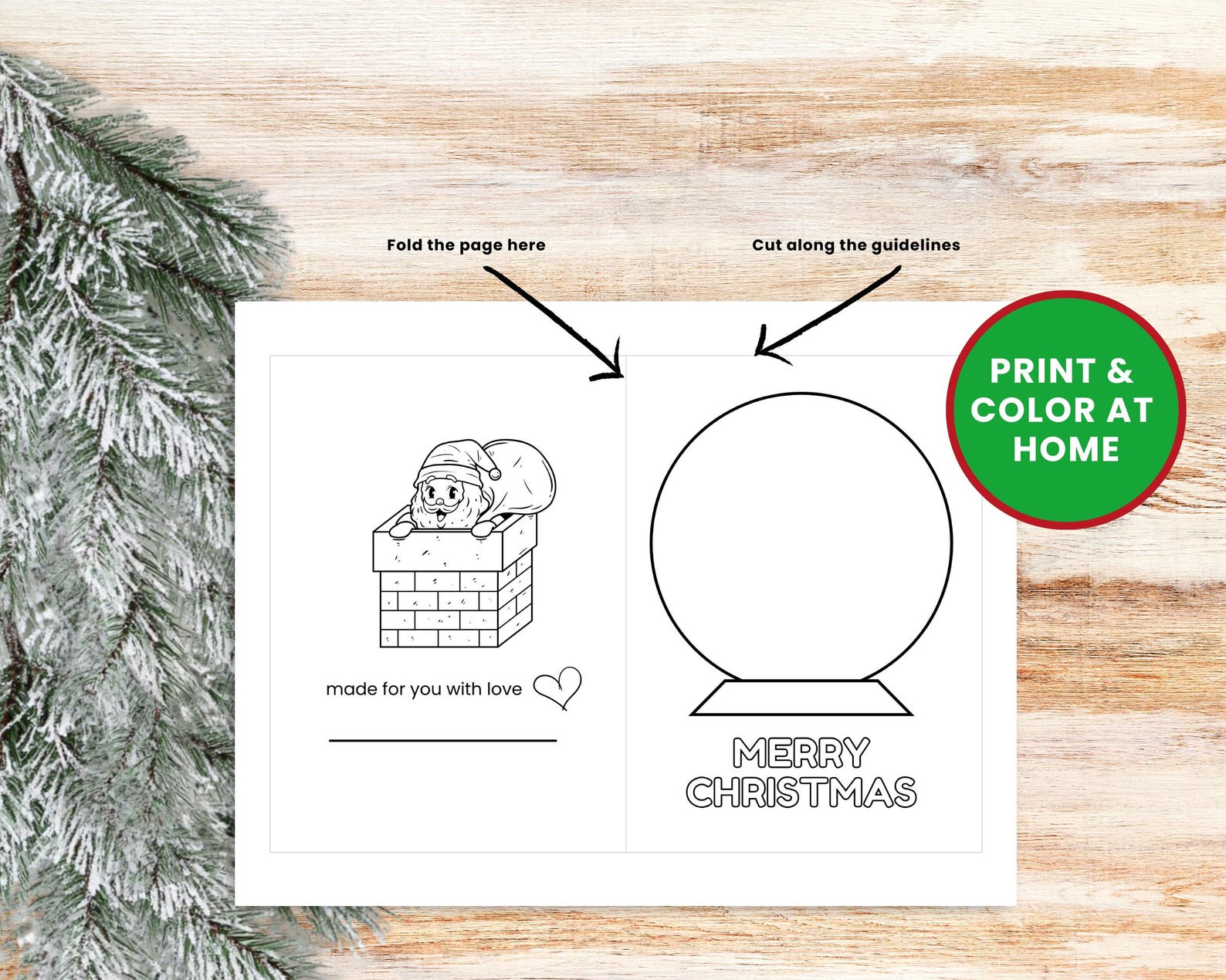 Snowglobe Christmas Coloring Cards for Kids, Build Your Own Snowglobe ...