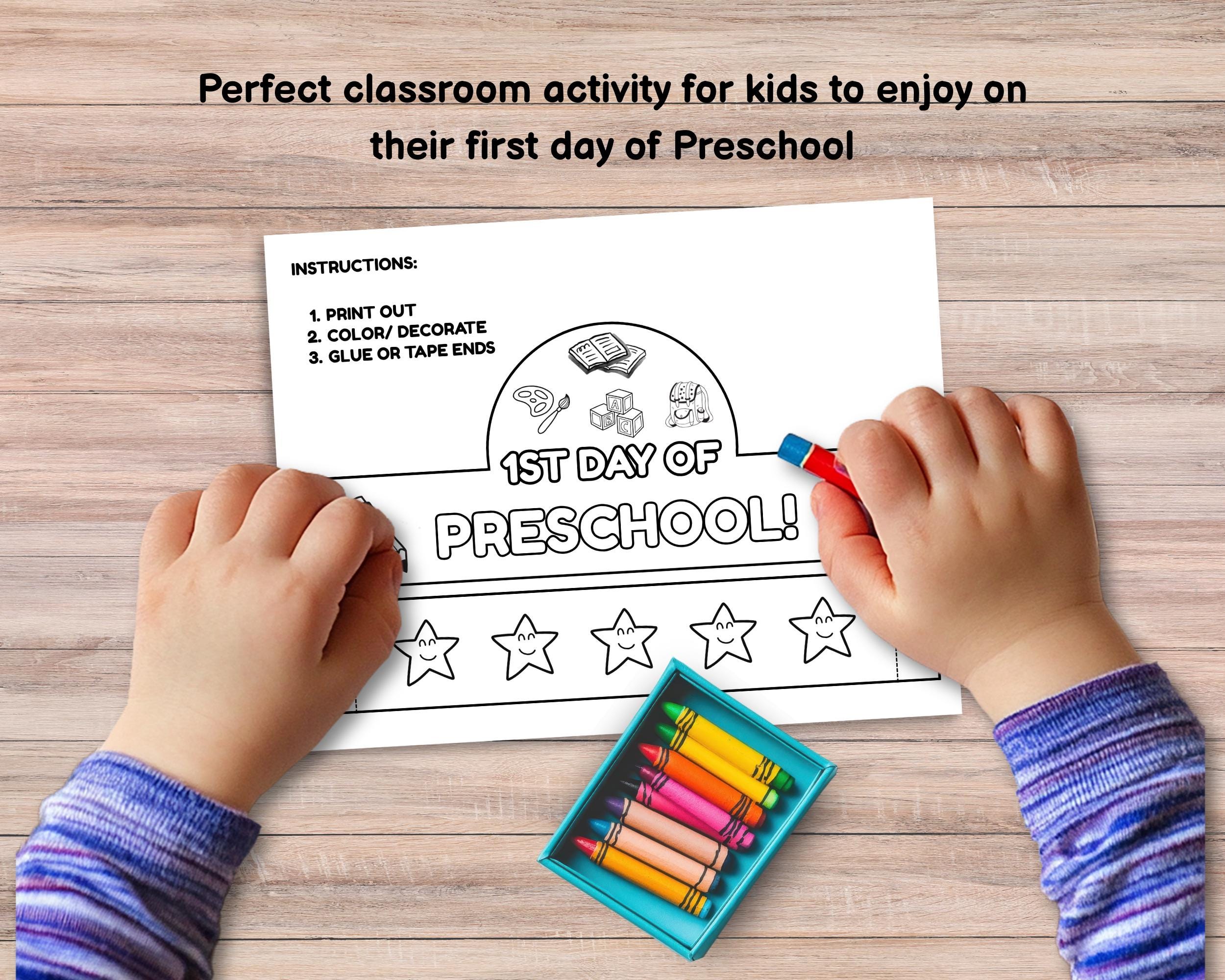 First Day of Preschool Paper Crown Printable | DIY Back to School Crown ...