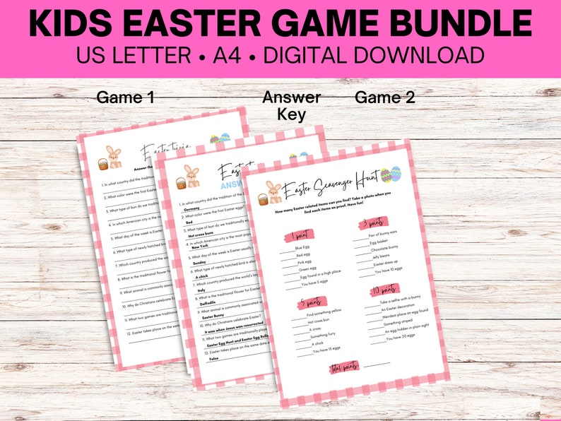 Printable Easter Games for Kids and Family in a Bundle - Etsy
