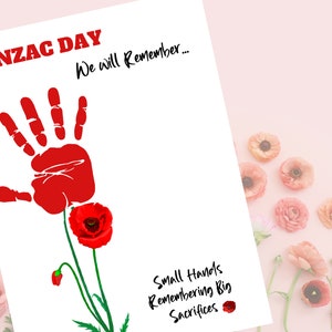 ANZAC Day Handprint Craft for Preschool and Daycare, Lest We Forget ...