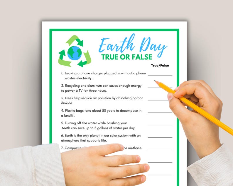 Earth Day True or False Printable Game | Fact or Fiction Activity ...