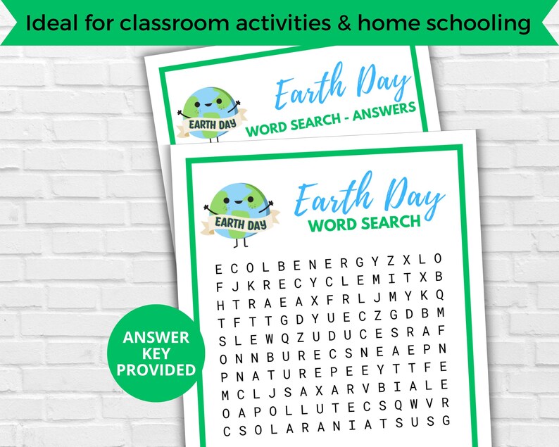 Earth Day Word Search Printable Game | Earth Day Kids | Printable Kids ...