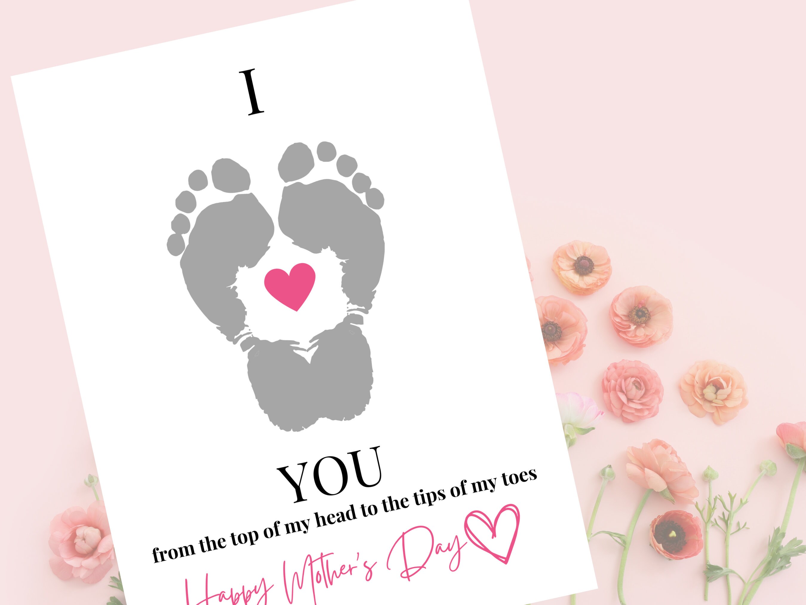Mothers Day Footprint Art Perfect for a First Time Mom Gift and for ...