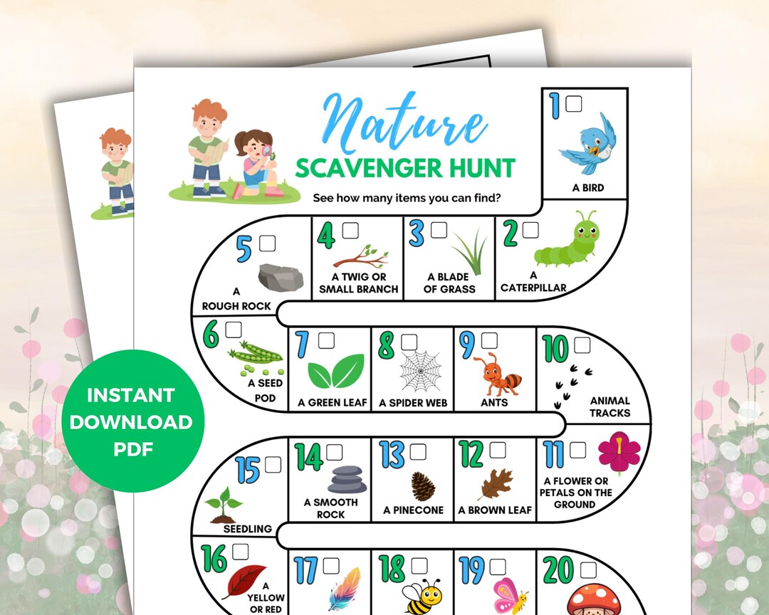 Nature Scavenger Hunt for Kids | Printable Outdoor Treasure Hunt for ...
